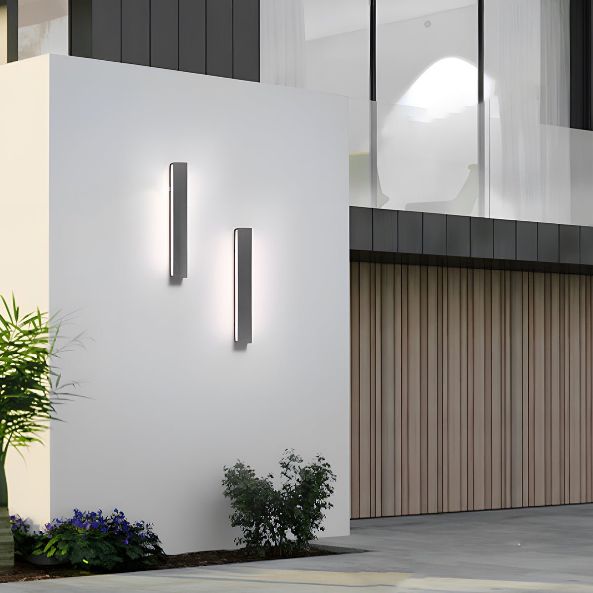Modern Waterproof Outdoor Cement Rectangular Up&Down LED Porch Lights Wall Sconce Lighting ...