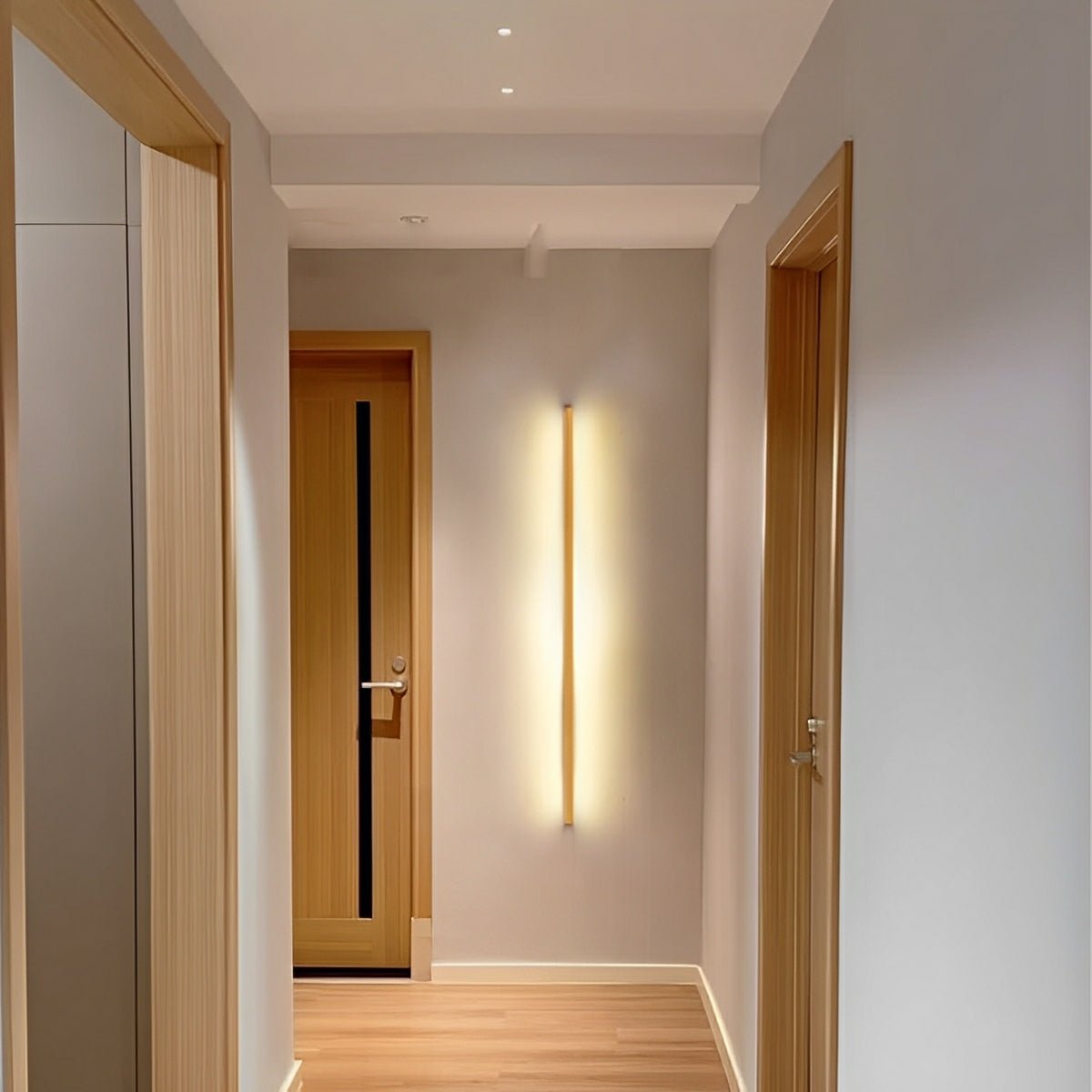 Modern Minimalist Wood Up&Down LED Long Strip Indoor Wall Sconce ...