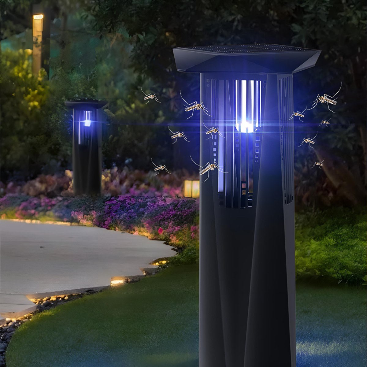 Solar Waterproof LED Outdoor Lawn UV Mosquito Bug Zapper – Flyachilles