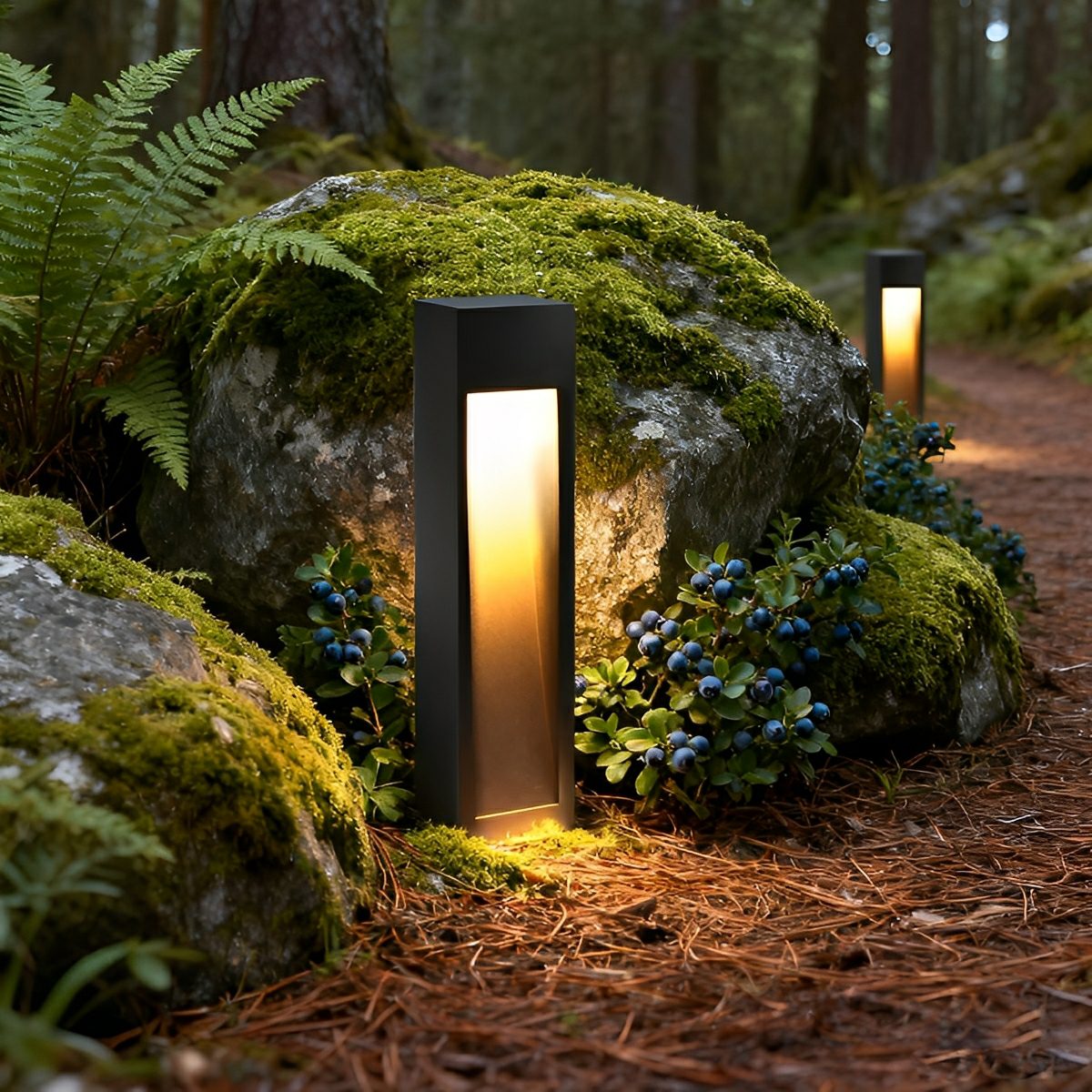 Cubic LED Waterproof Black Modern Post light Pathway Walkway Lights ...