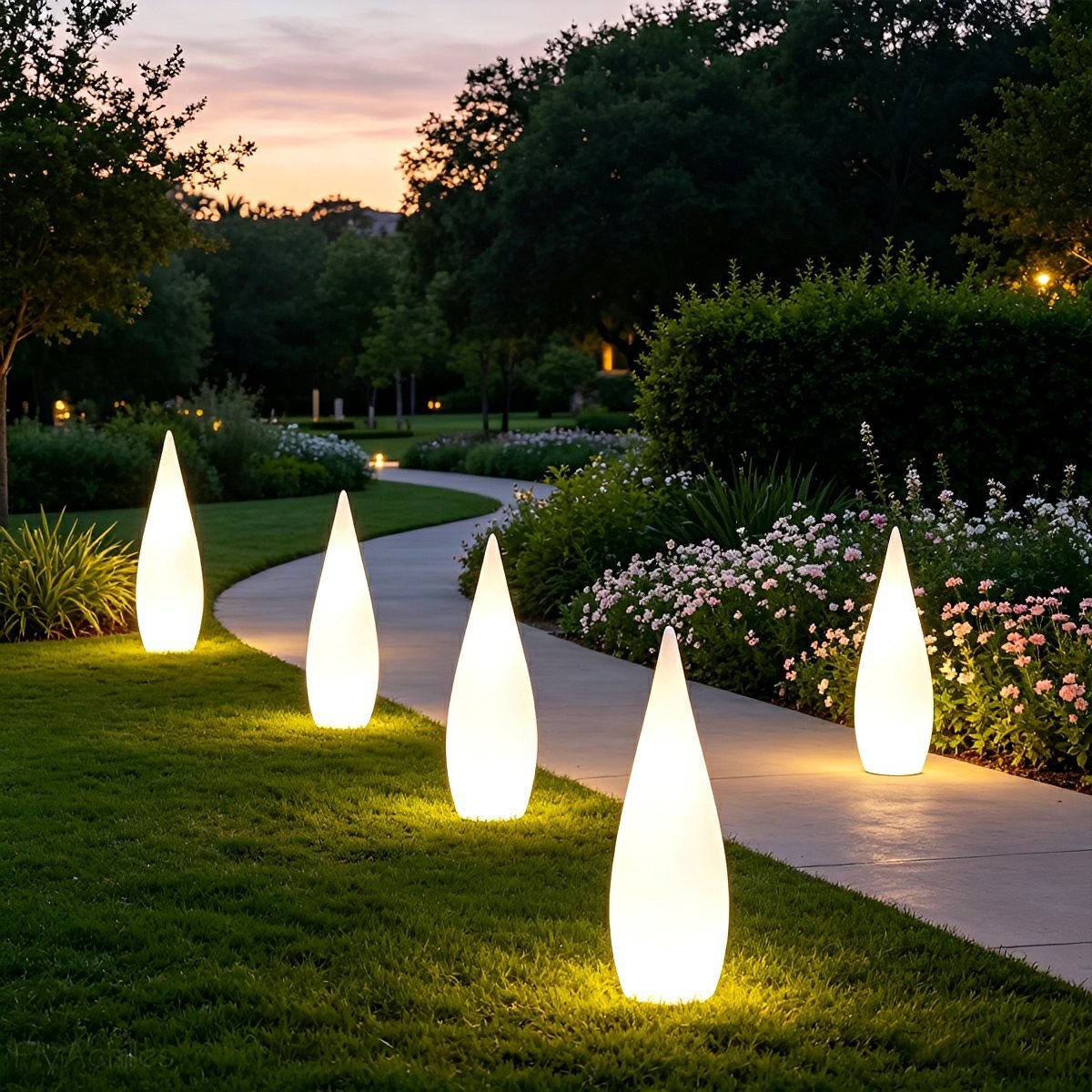 Modern Outdoor LED Cone Lights – Waterproof Landscape Lawn Lighting for ...